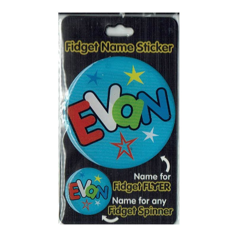 Fidget Flyer Name Stickers Evan | Gold Brothers — Gold Brothers Wholesale