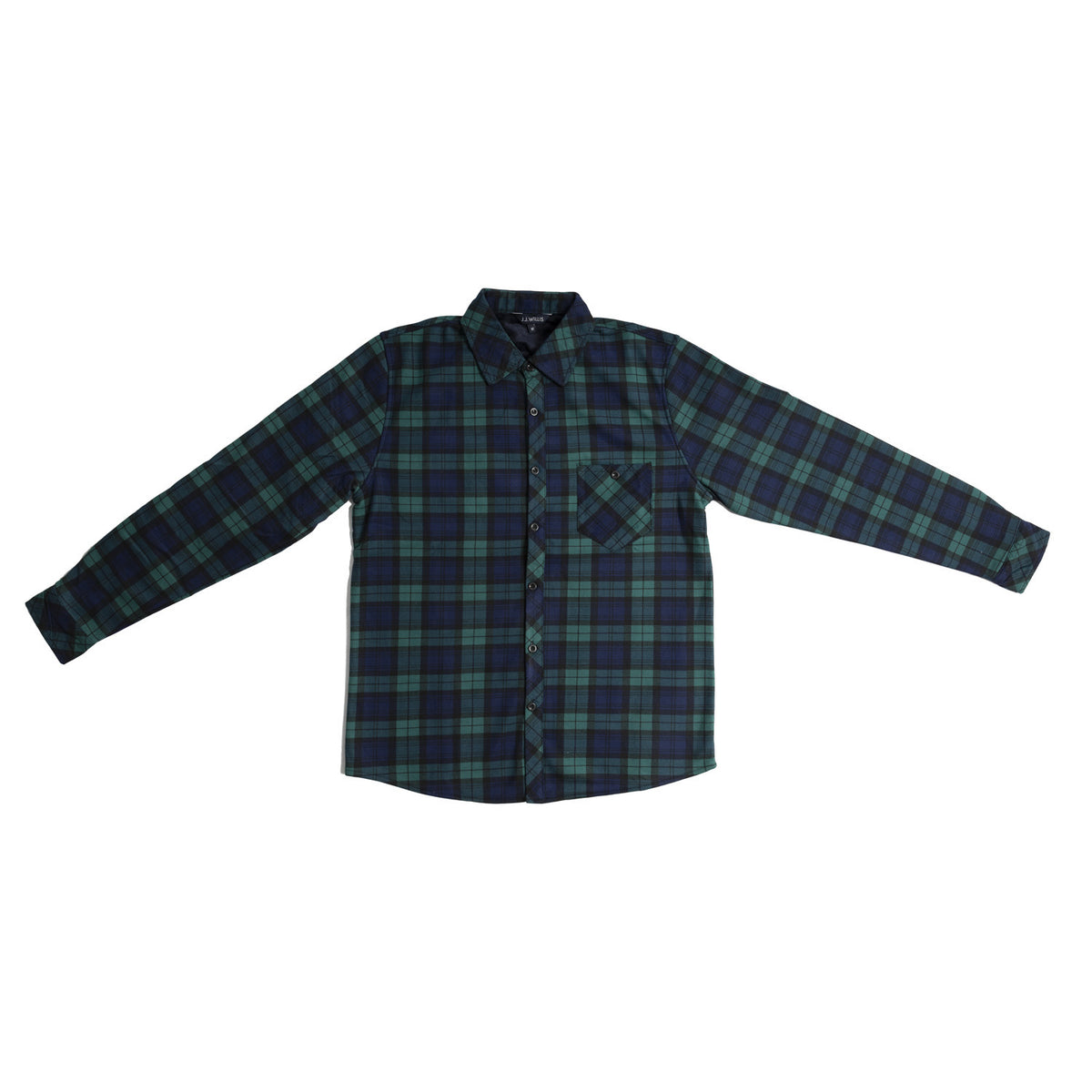 Mens Velour Lined Check Shirt Black Watch | Gold Brothers — Gold ...