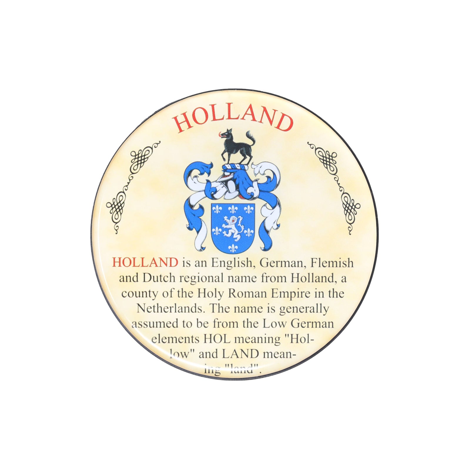Heraldic Coaster Holland | Gold Brothers — Gold Brothers Wholesale