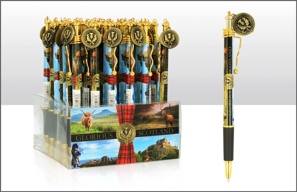 Glorious Scotland Wavy Clip Pen | Gold Brothers — Gold Brothers Wholesale
